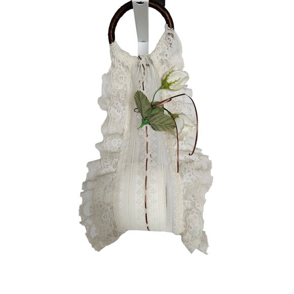 Handmade | Makeup | Vintage 97s Hanging Toilet Paper Roll Holder White ...